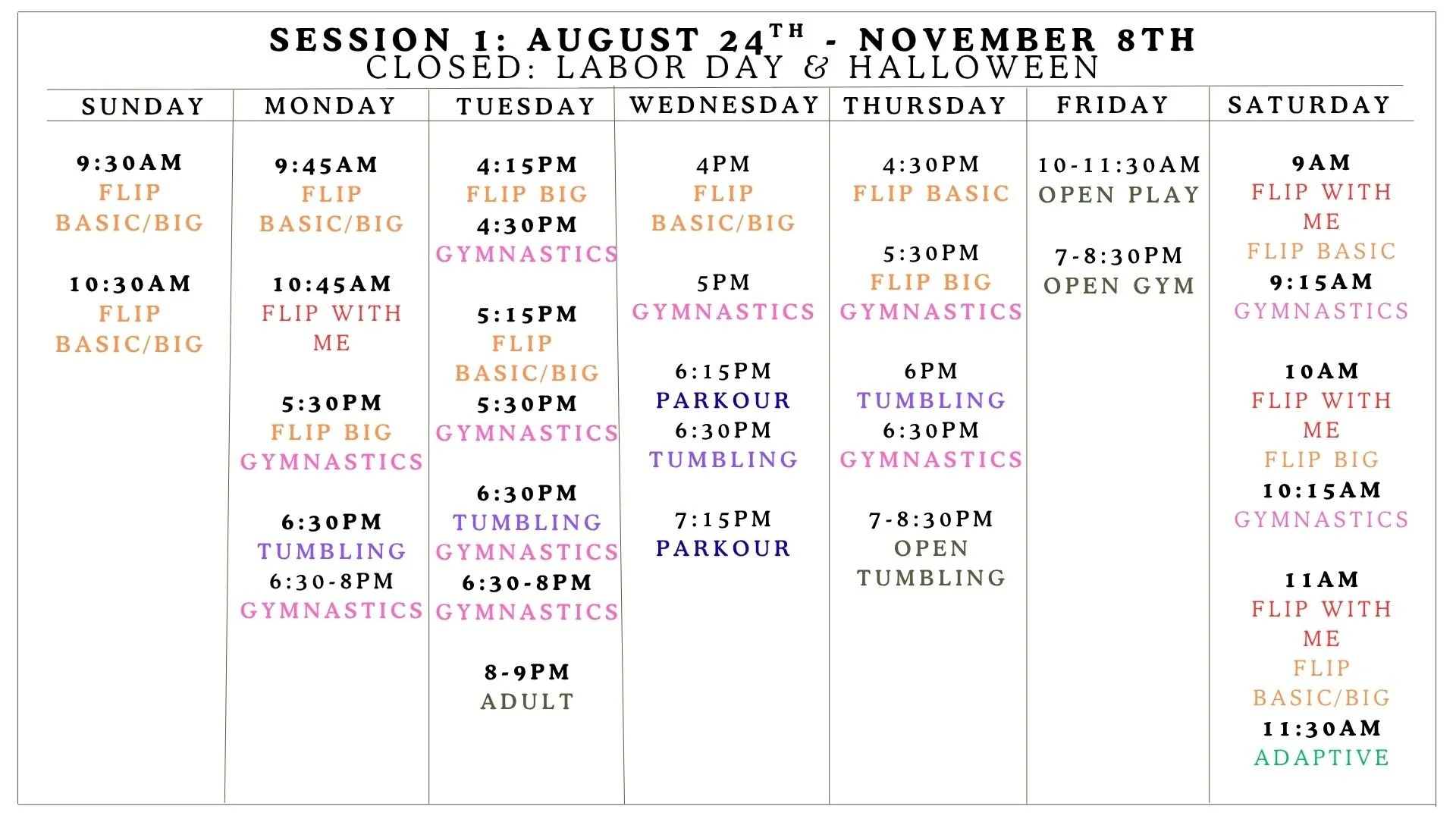 Schedule — Dracut