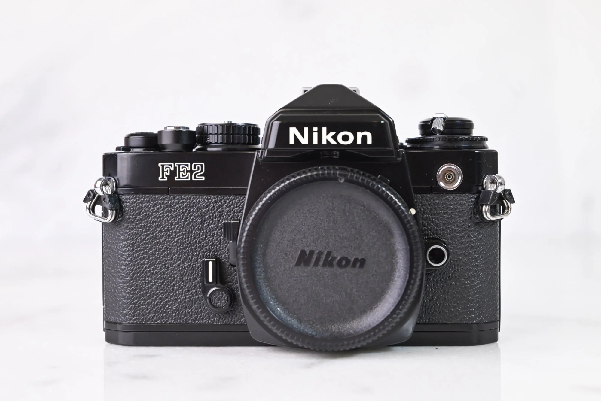 Nikon FE2 Titanium Shutter Model 35mm Film SLR Camera with Body Cap ...