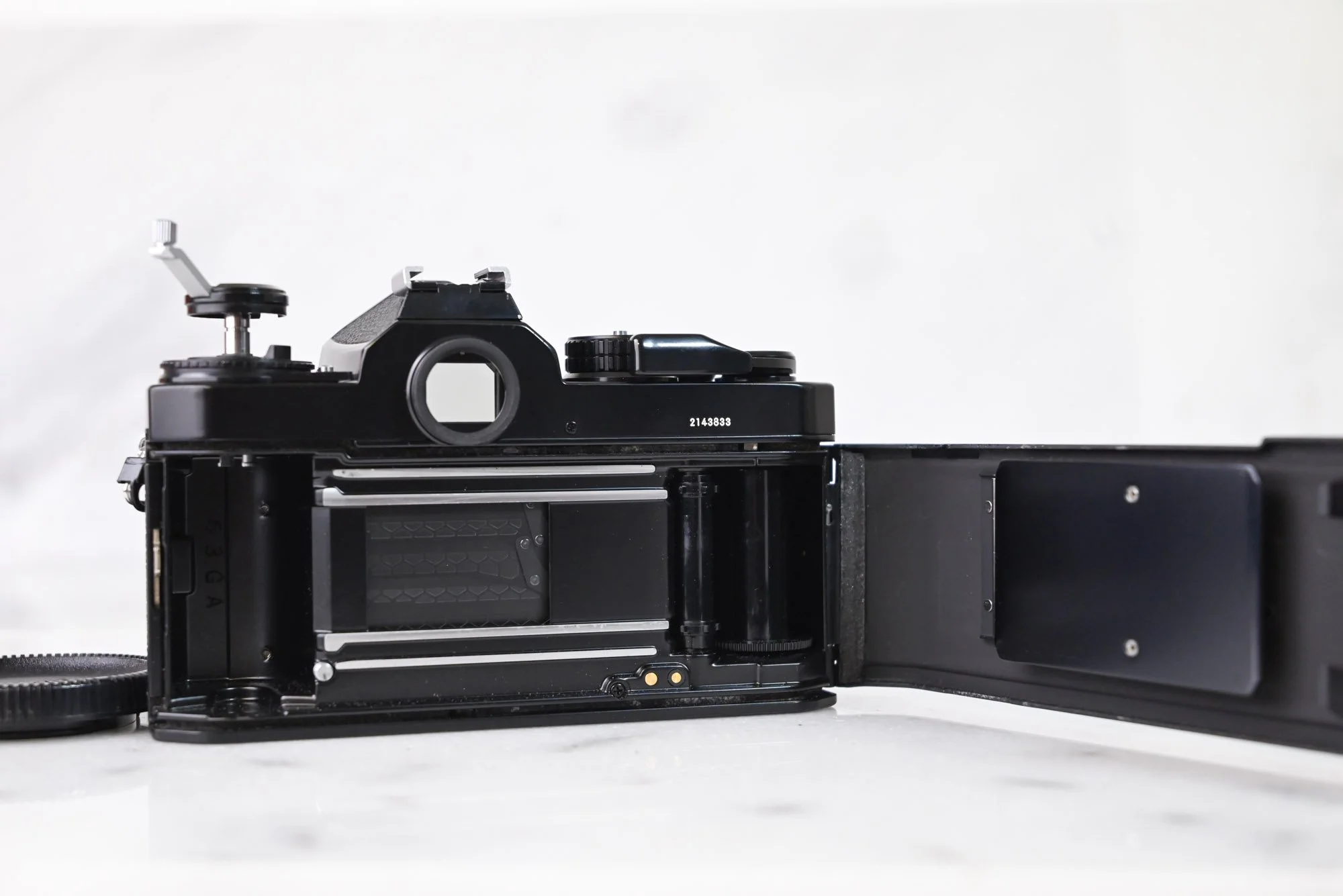 Nikon FE2 Titanium Shutter Model 35mm Film SLR Camera with Body Cap ...