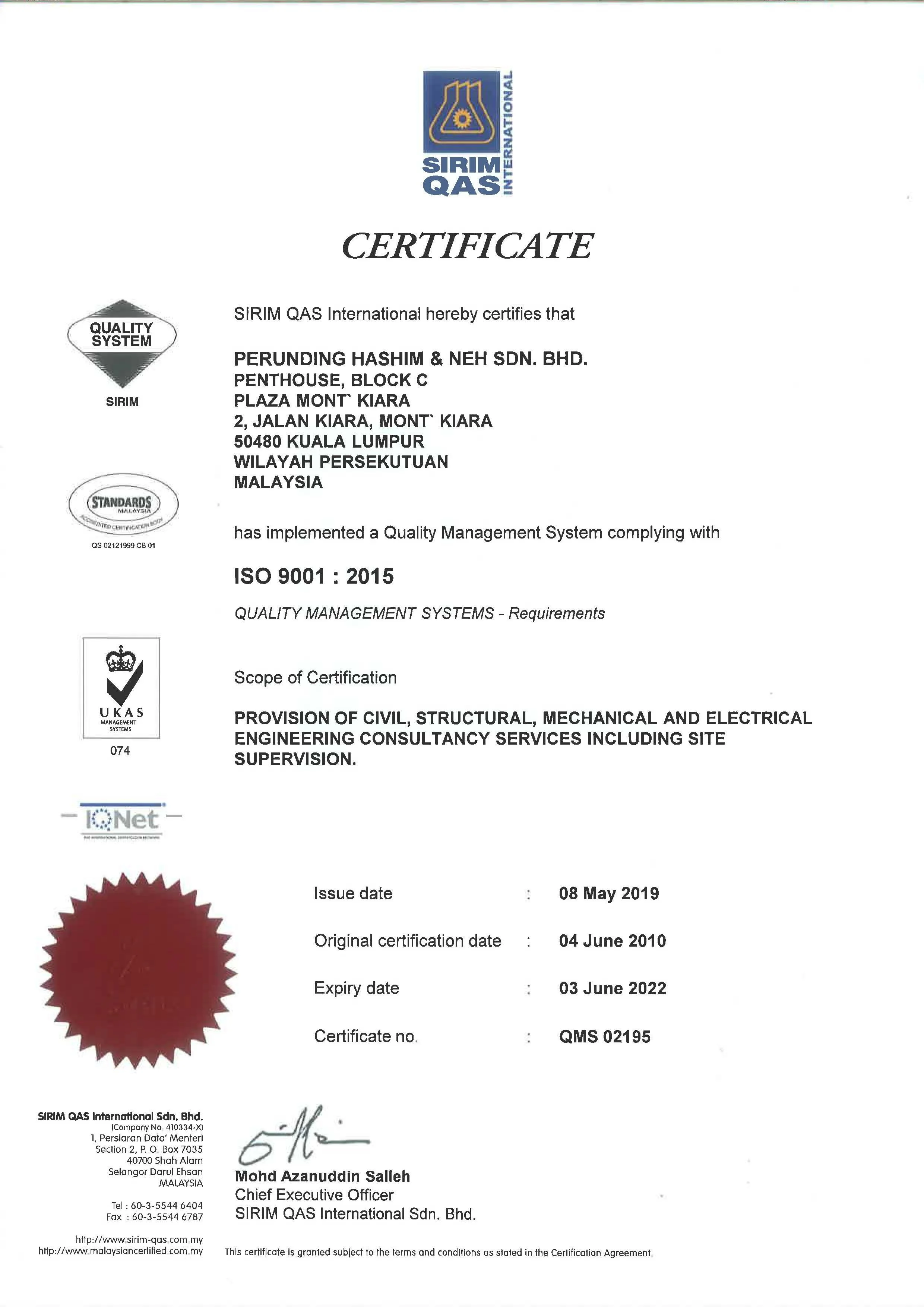 Quality Assurance — Perunding Hashim & NEH Sdn Bhd