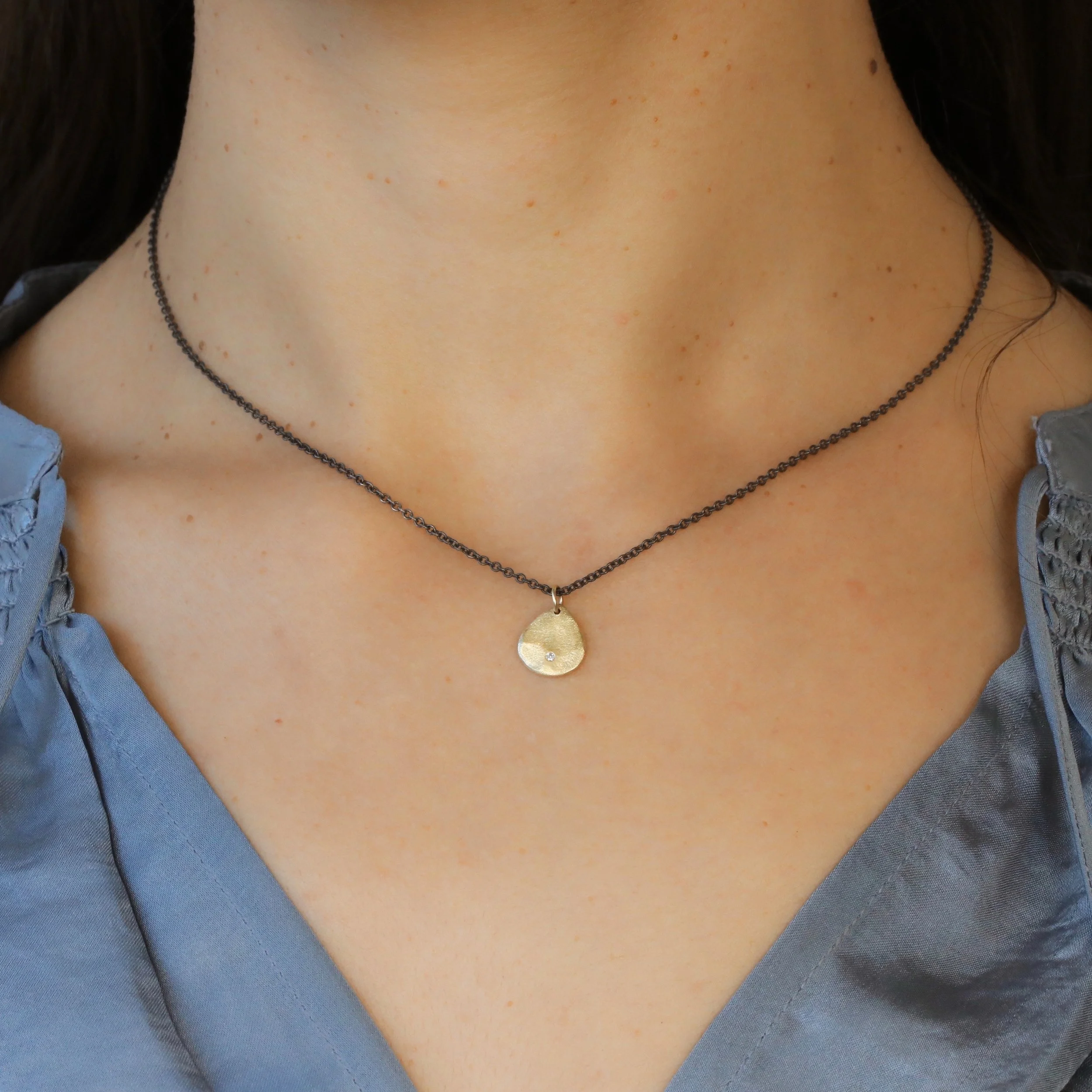 Mini Diamond Scale Necklace / 14 karat gold — Sarah Swell Jewelry