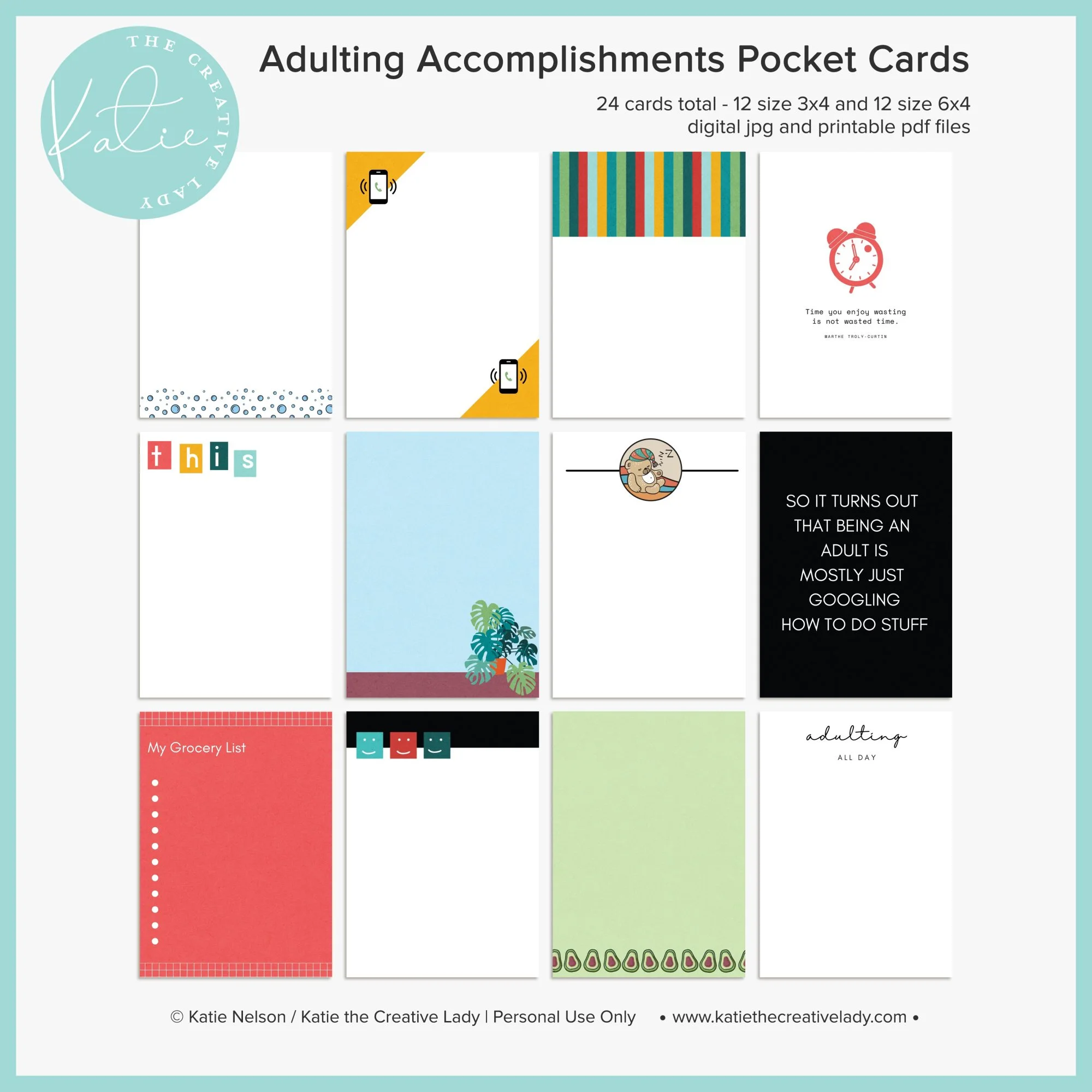 Adulting Accomplishments Stickers + Digital Scrapbooking Collection ...