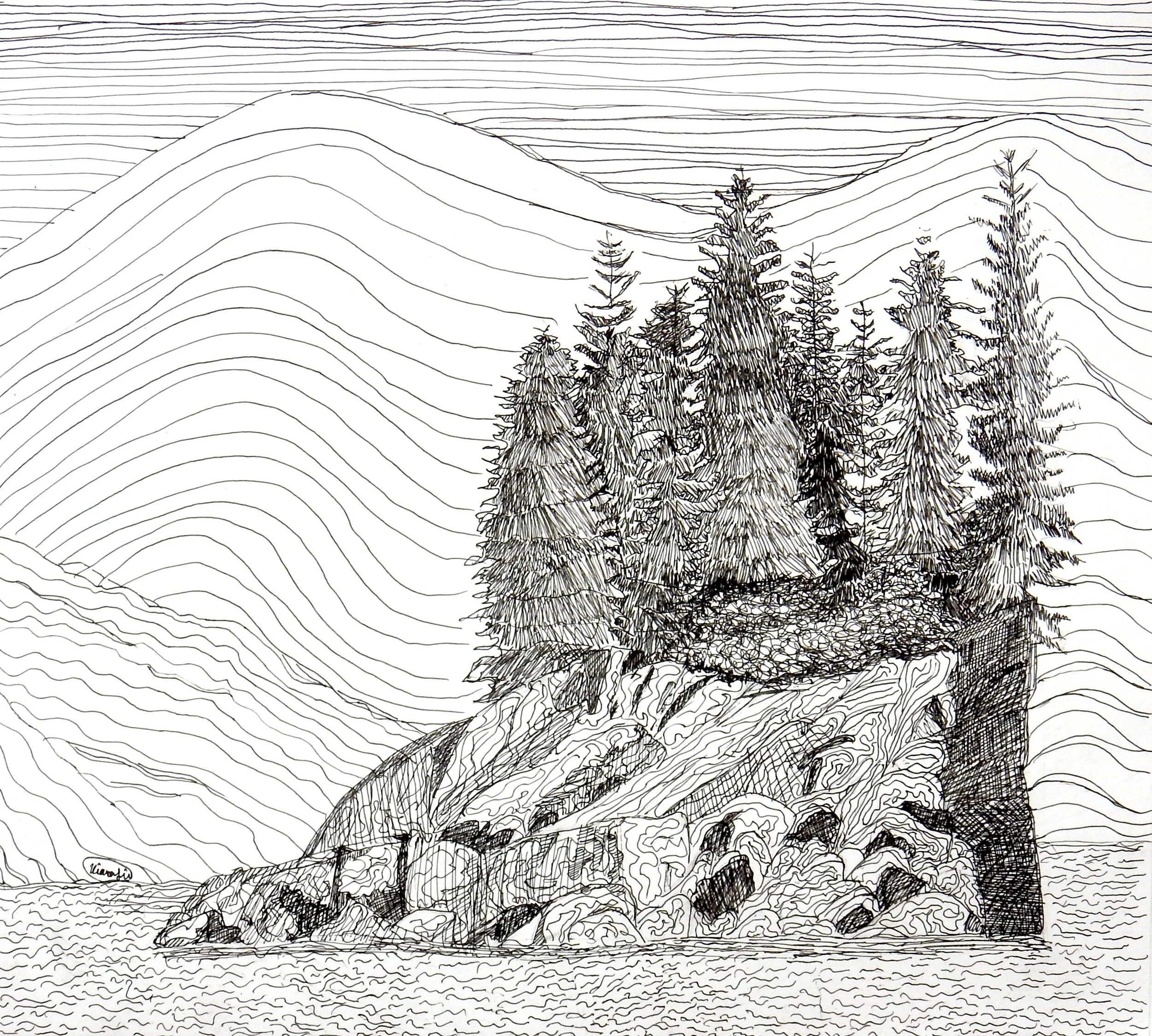 Sale > pen and ink landscape > in stock