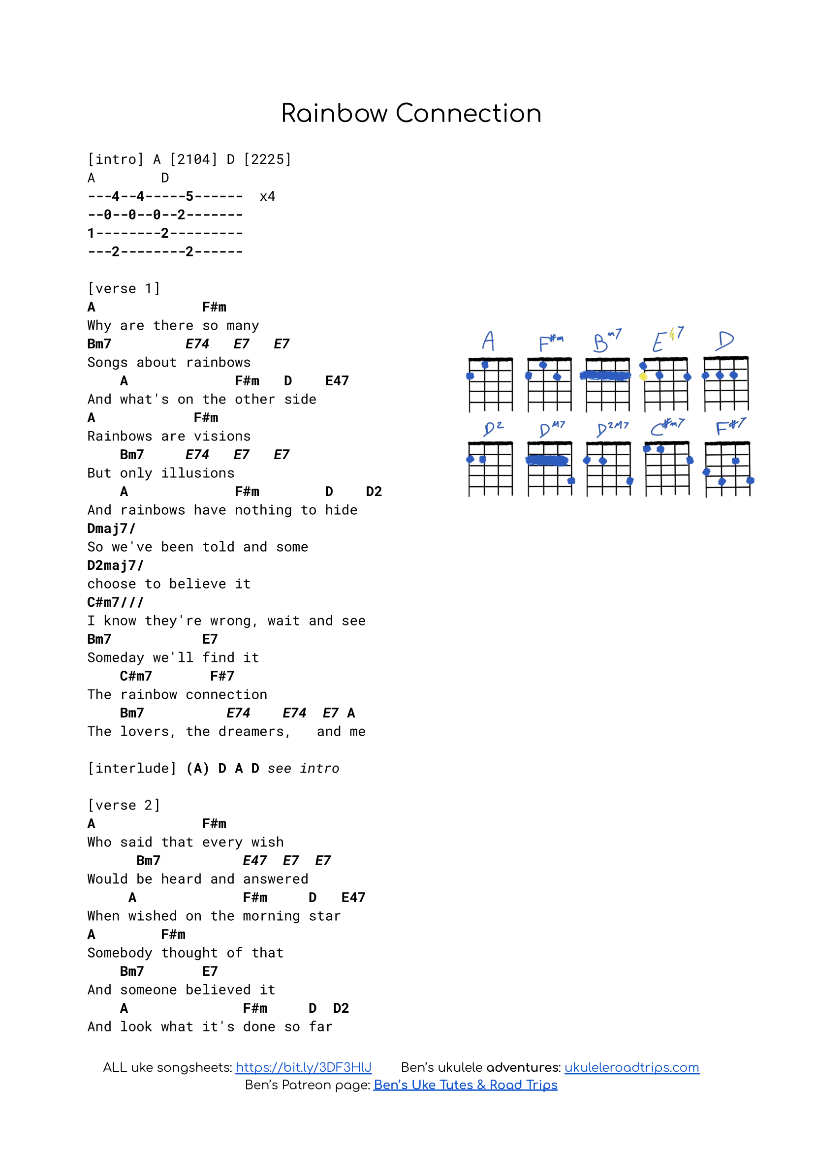 Rainbow Connection by Jim Henson with chords, strum & tutorial ...