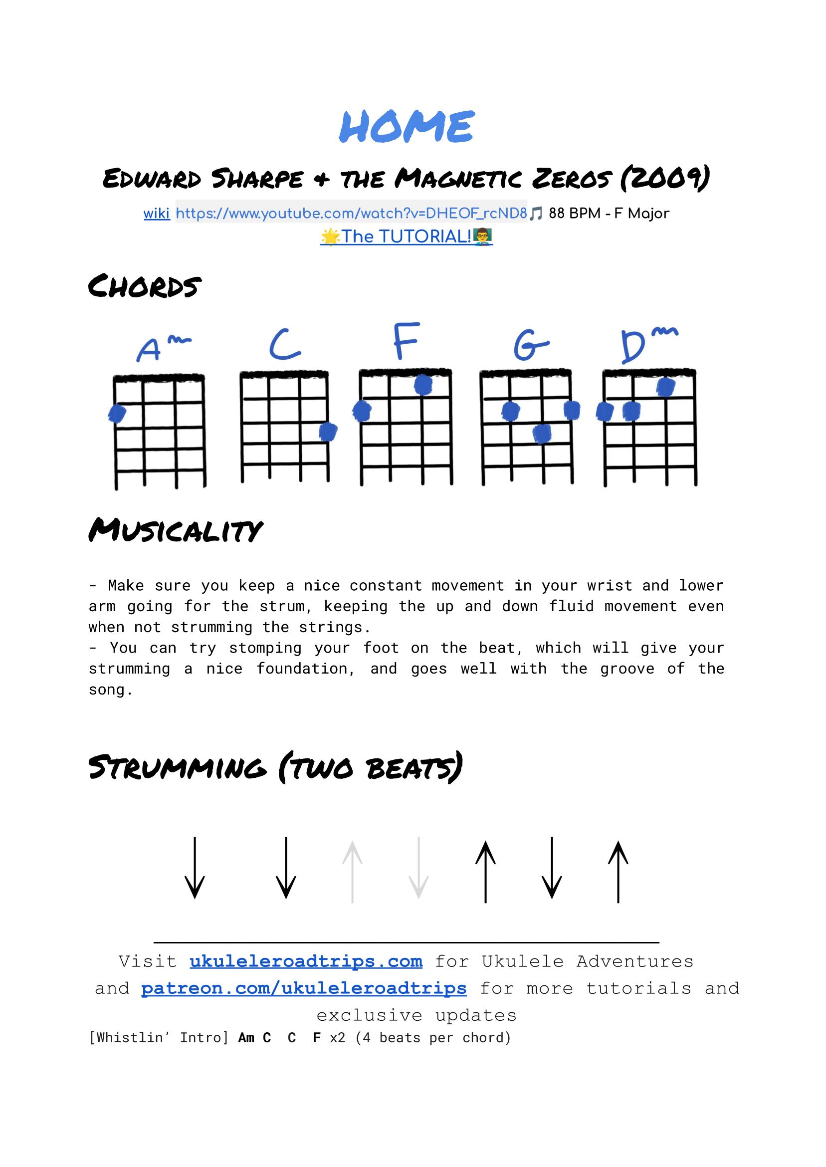Home by Edward Sharpe and the Magnetic Zeros with chords, strums ...