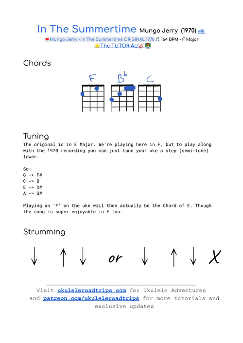 In The Summertime by Mungo Jerry with chords, strum & tutorial ...