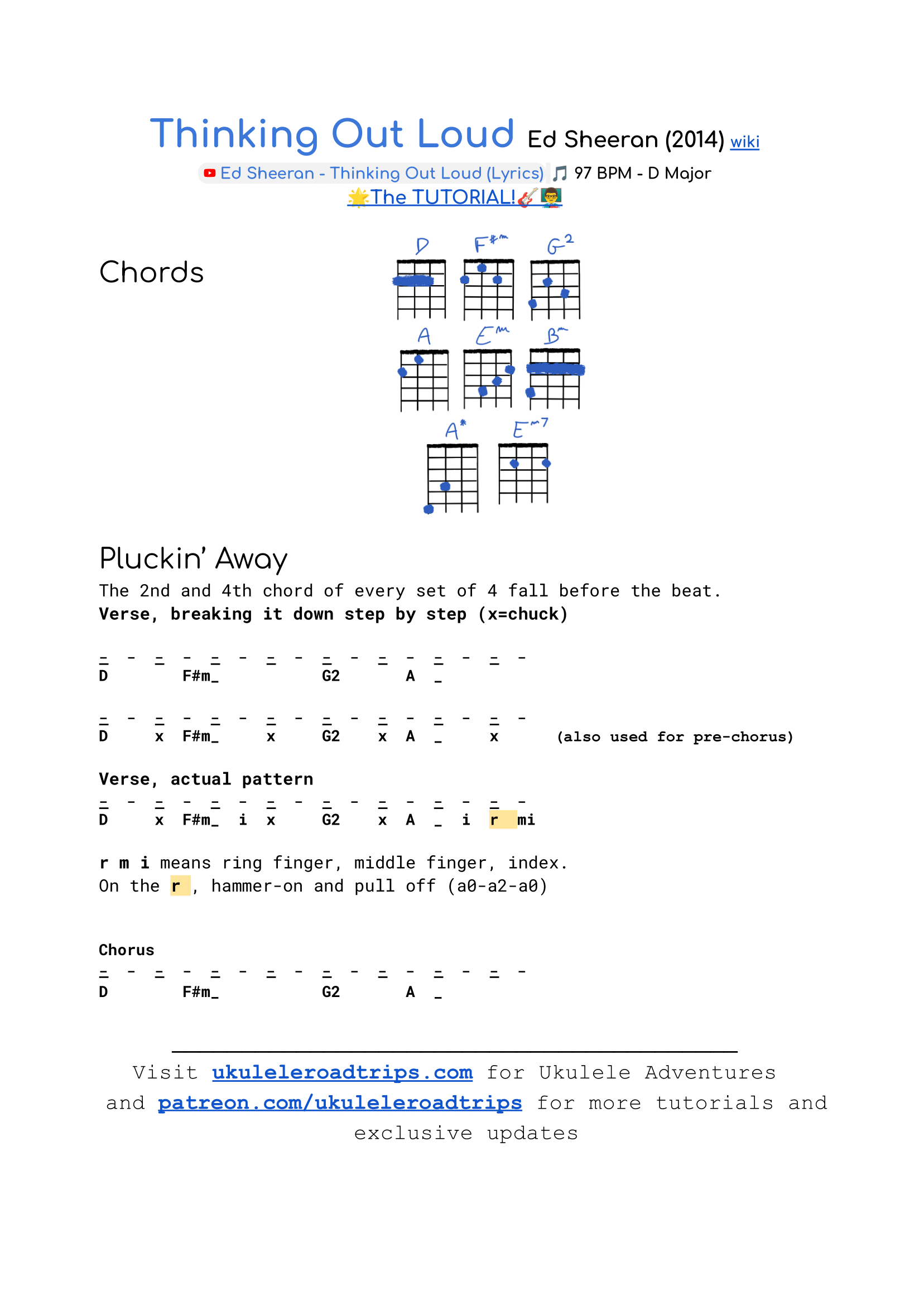Thinking Out Loud Guitar Chords