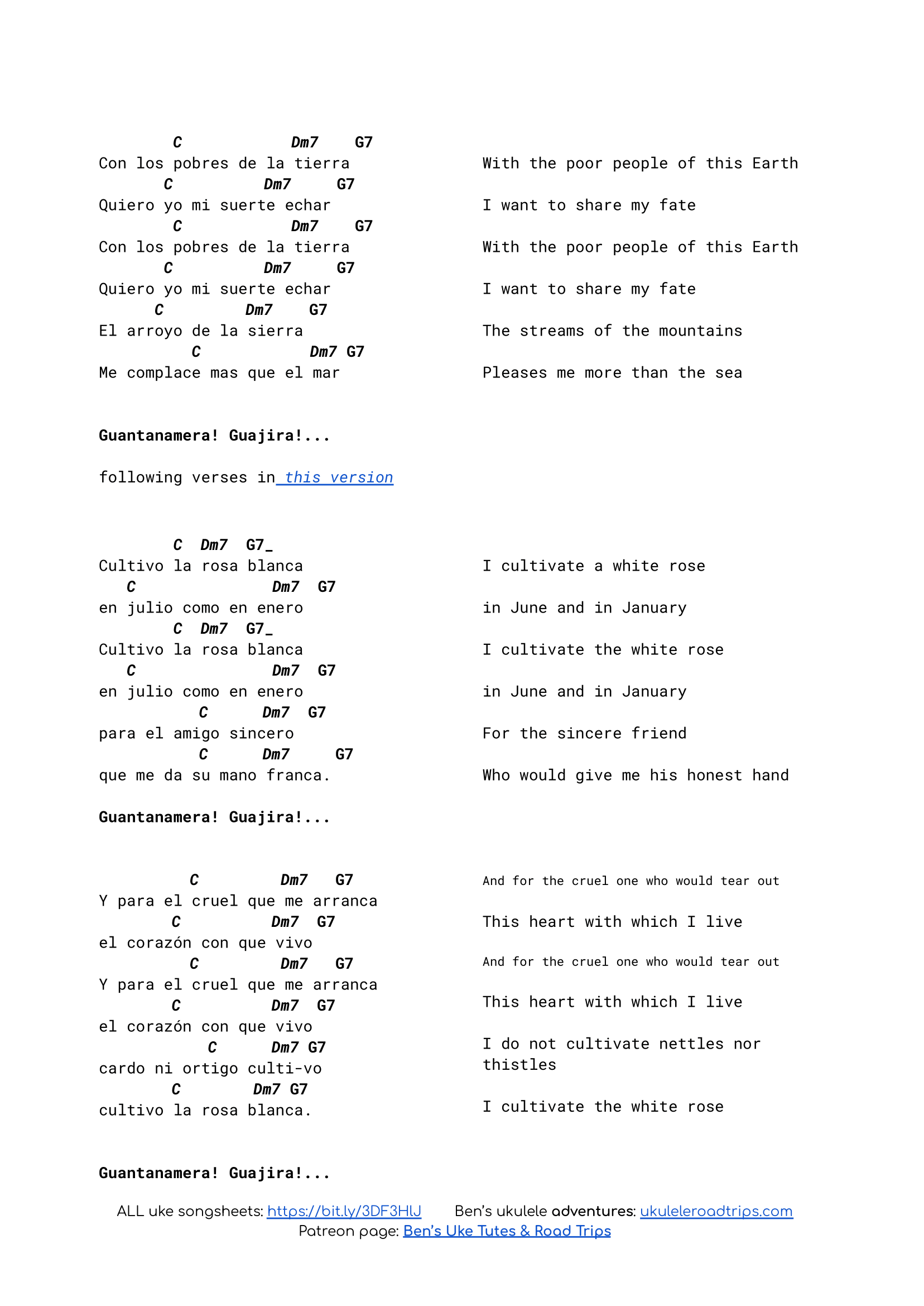 Guantanamera by The Weavers with chords, strum & tutorial — Ukulele ...