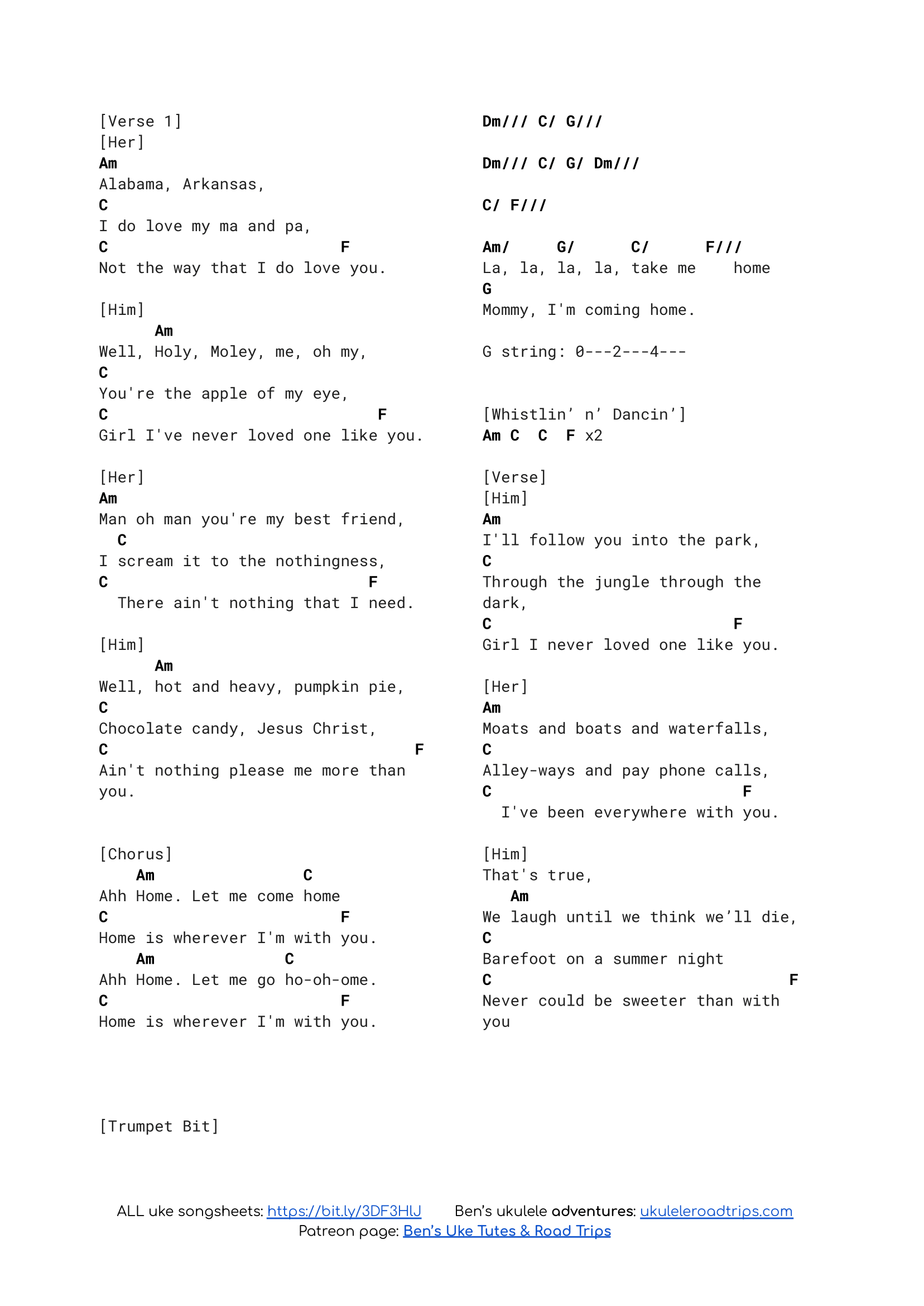 Home by Edward Sharpe and the Magnetic Zeros with chords, strums ...