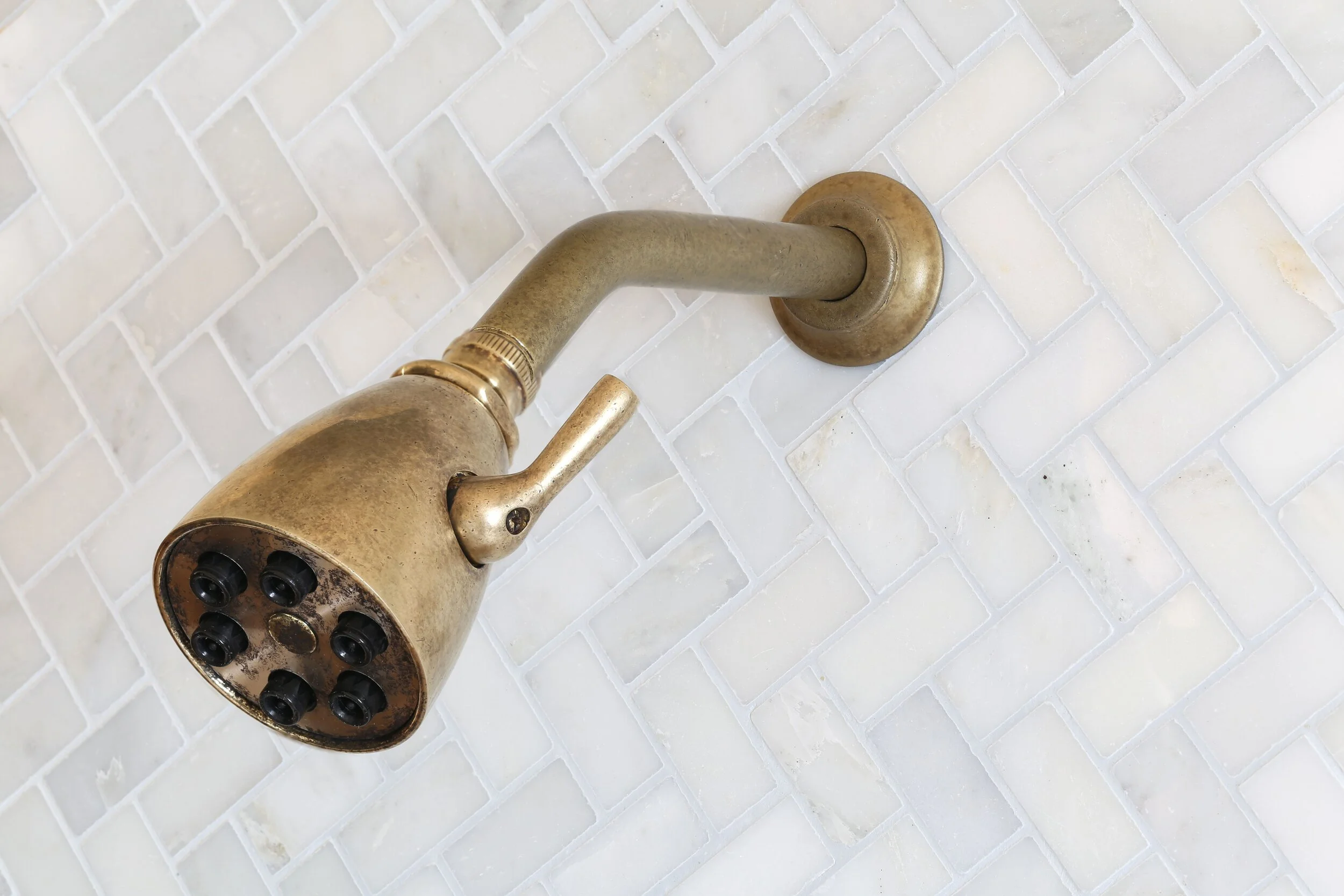 Bathhouse Aged Brass Traditional Shower — Atmosphyre