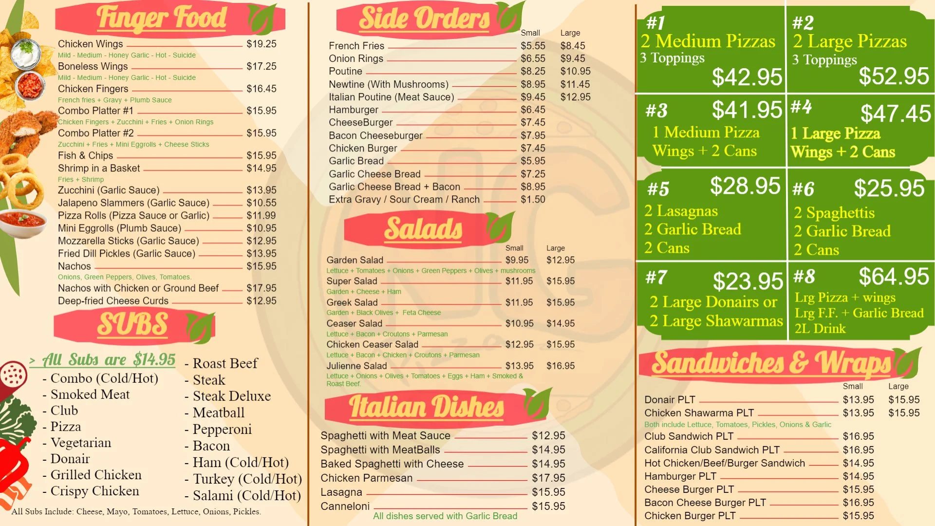 Menu PDF — North Gower Pizza