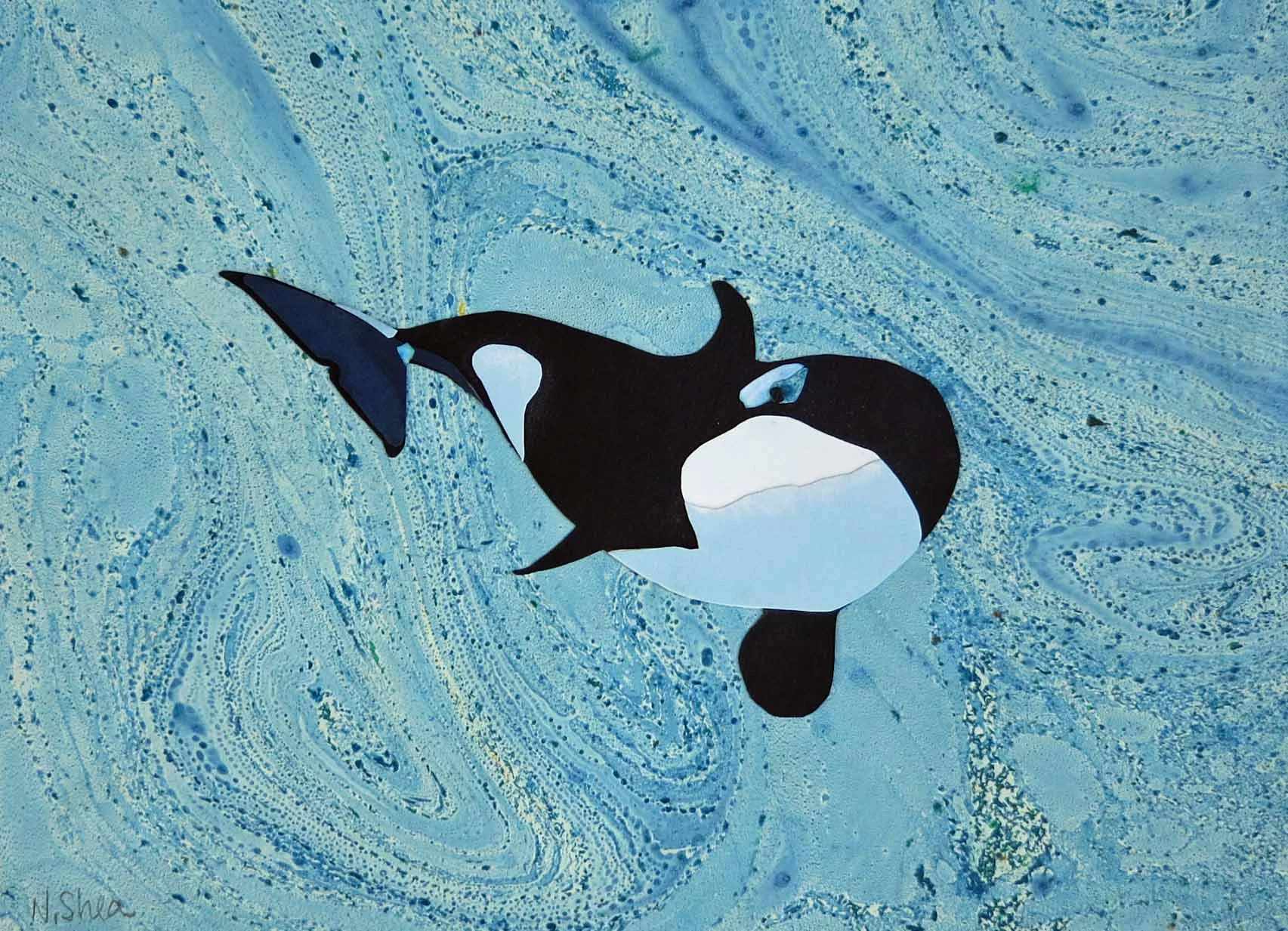Marbled Paper Cuttings — Nancy Shea Art