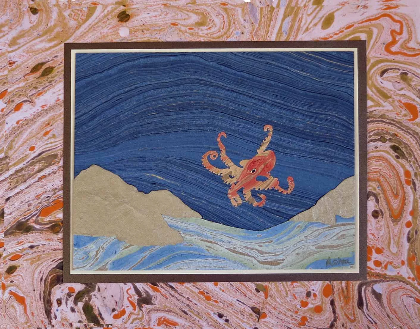 Marbled Paper Cuttings — Nancy Shea Art