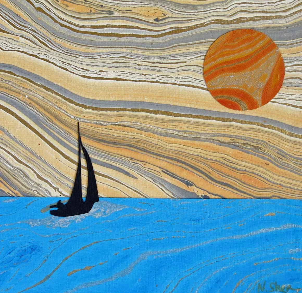 Marbled Paper Cuttings — Nancy Shea Art