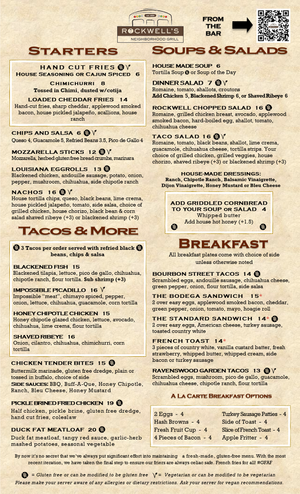 MENU — Rockwell's
