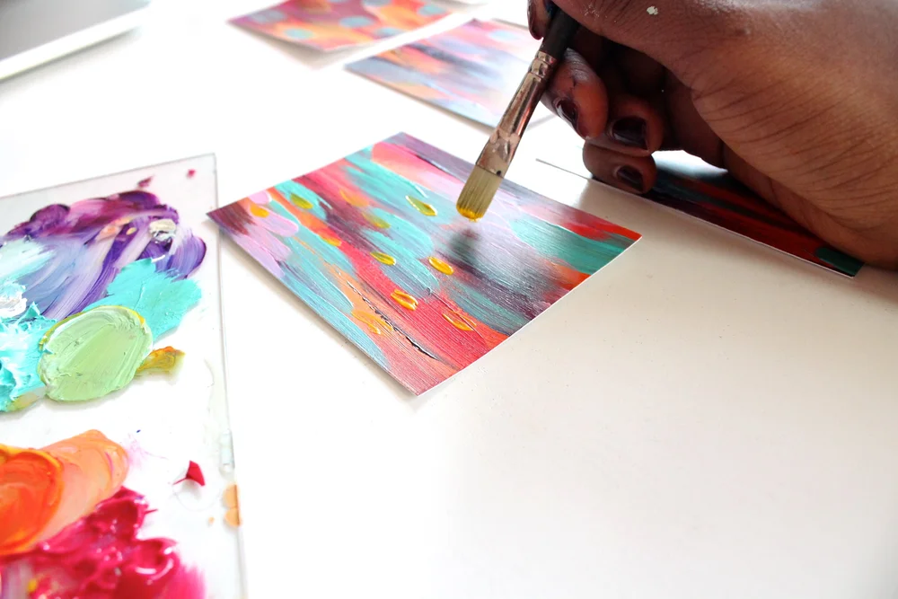DIY - handpainted business cards — EttaVee