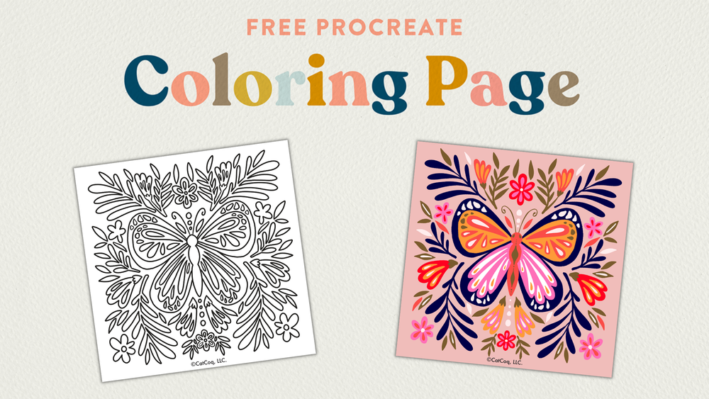 Free Procreate Coloring Page — CatCoq