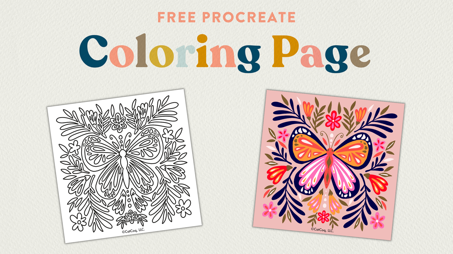 Free Procreate Coloring Page — CatCoq
