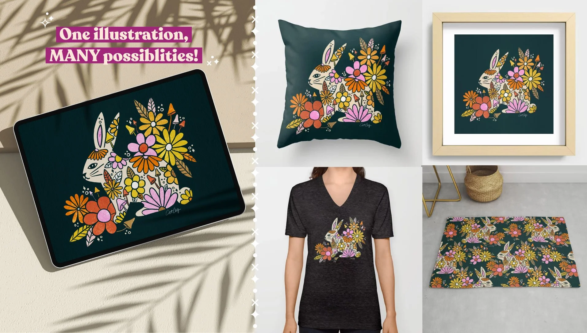 Floral Animal Silhouettes in Procreate — CatCoq