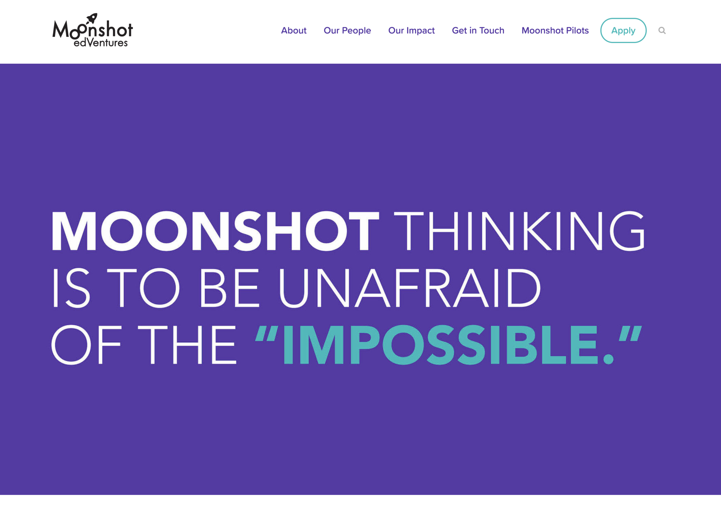 Website Redesign: Moonshot edVentures — amanda tien