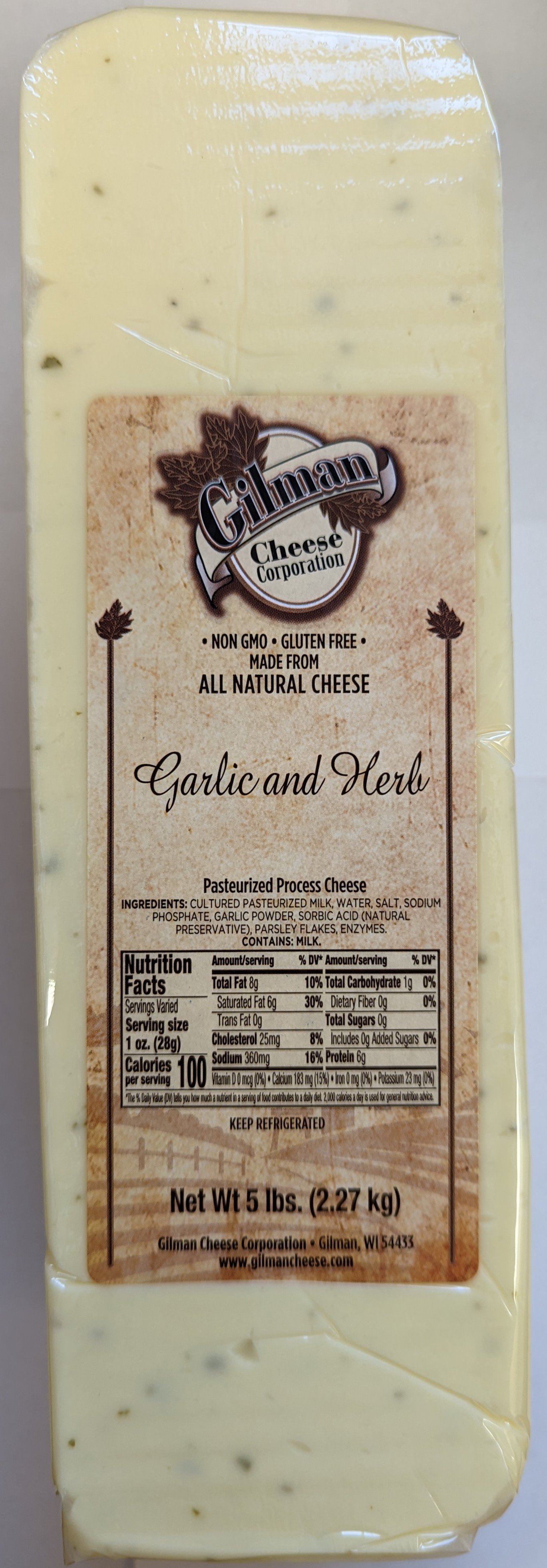 5 lb Sliced Garlic Cheese — North Country Cheese