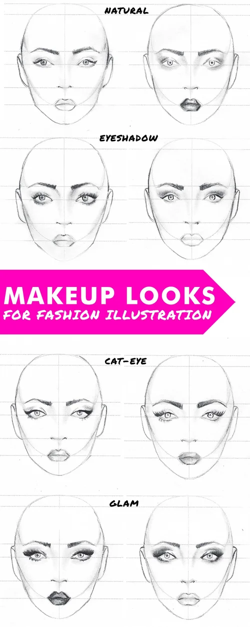 Fashion Sketching: A tutorial on Drawing Makeup on the Face — amiko ...