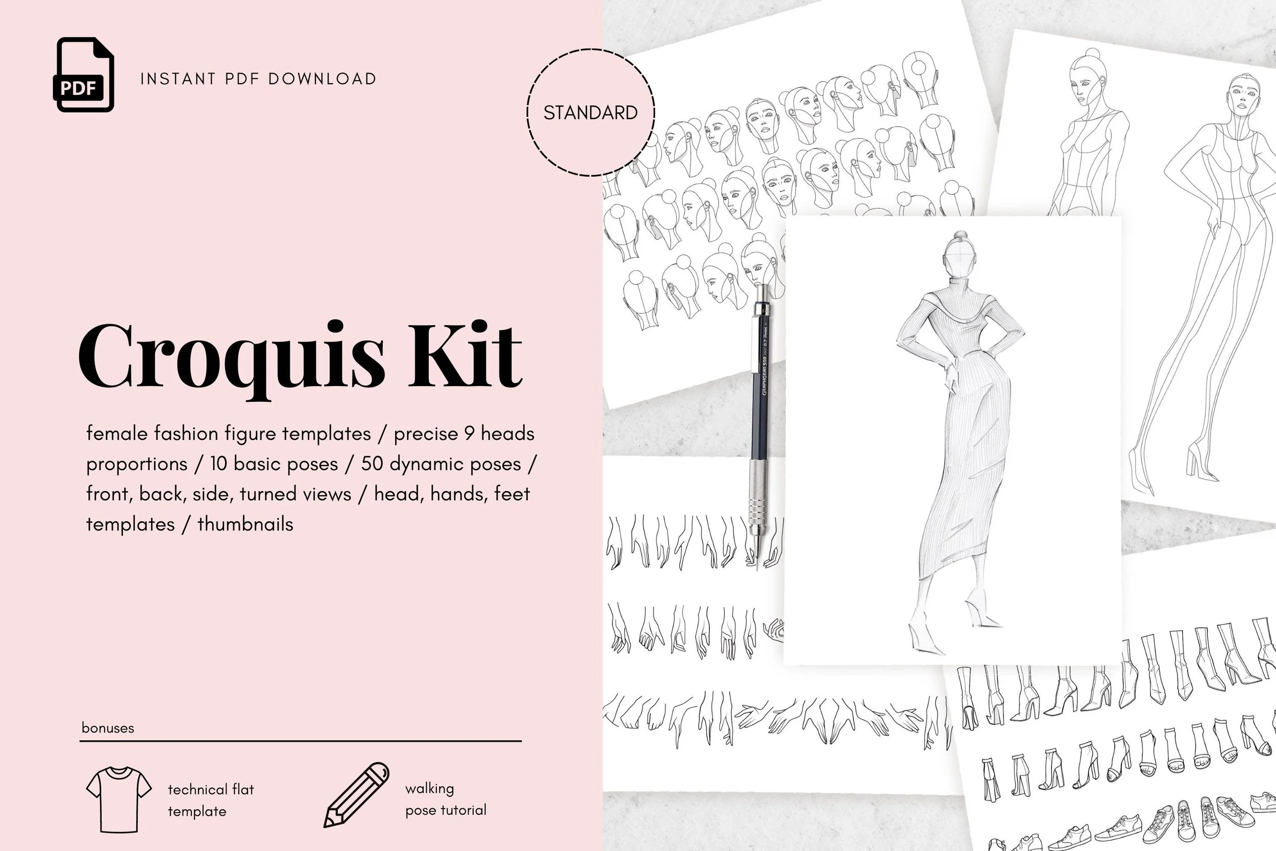 CROQUIS KIT: a collection of fashion figure templates for design and ...