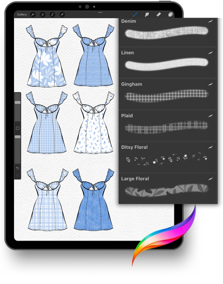 Procreate Fabric + Print Brushes — amiko simonetti