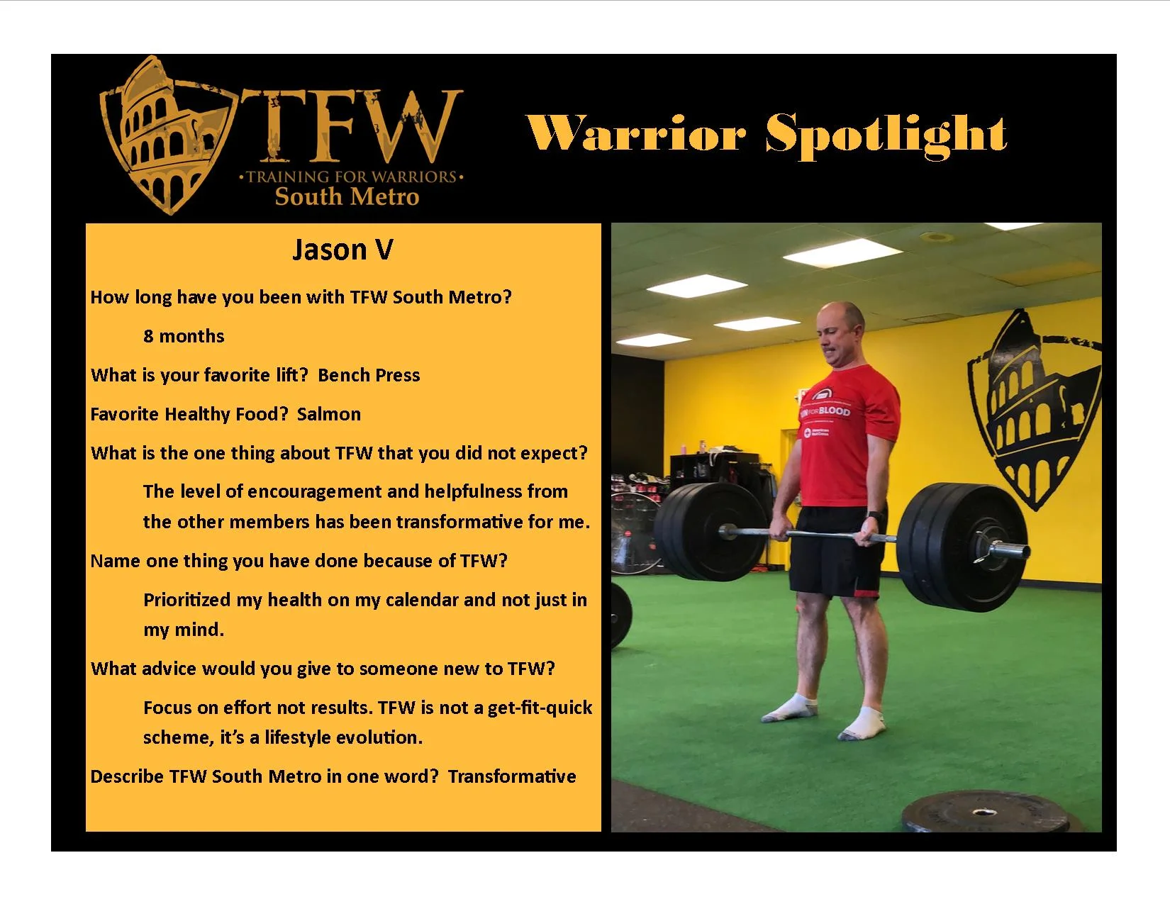Warrior Spotlight Gallery — TFW South Metro