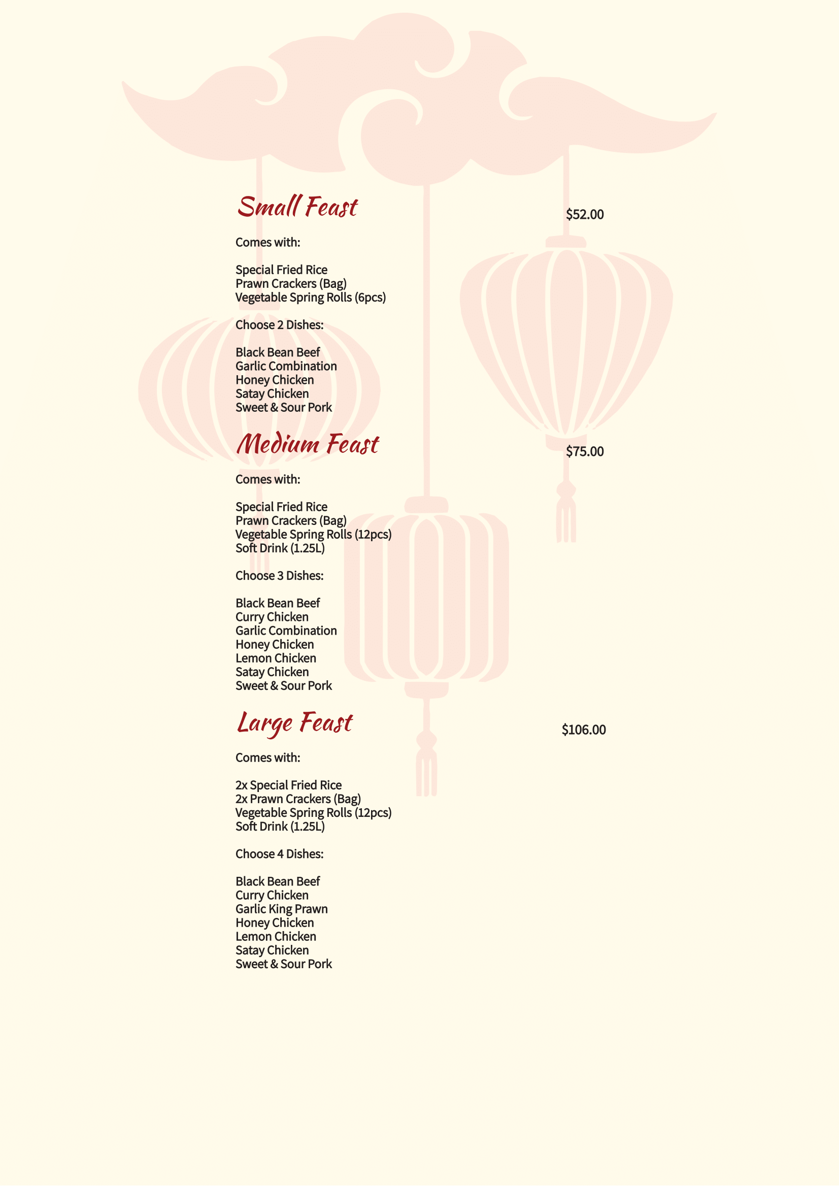 Menu — Village Chinese Restaurant