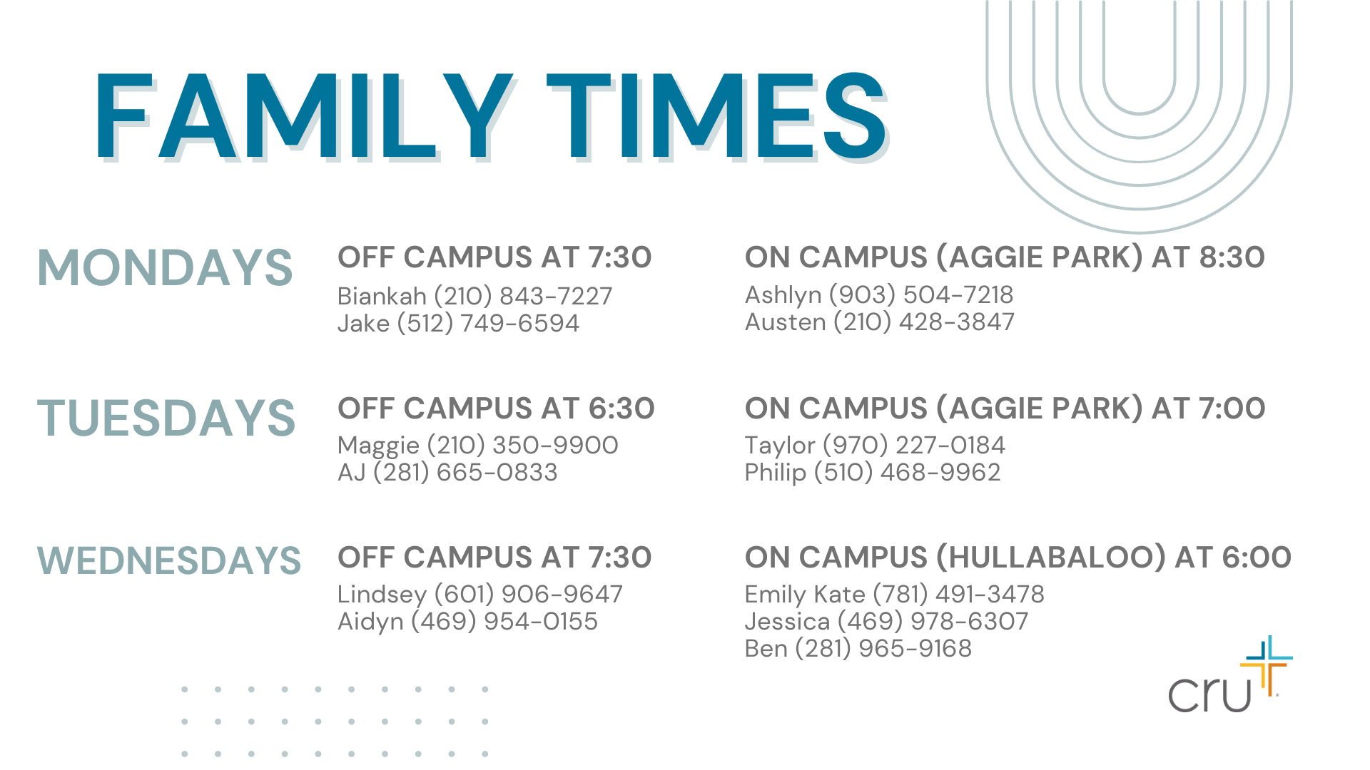 Family Time — Cru at Texas A&M University
