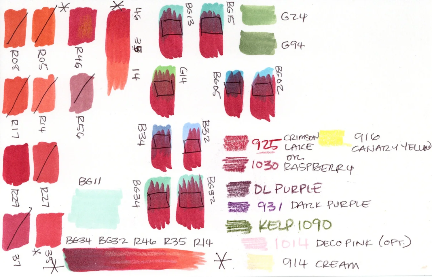 Color Theory for Markers: Romantic Red Florals (Live Swatching ...