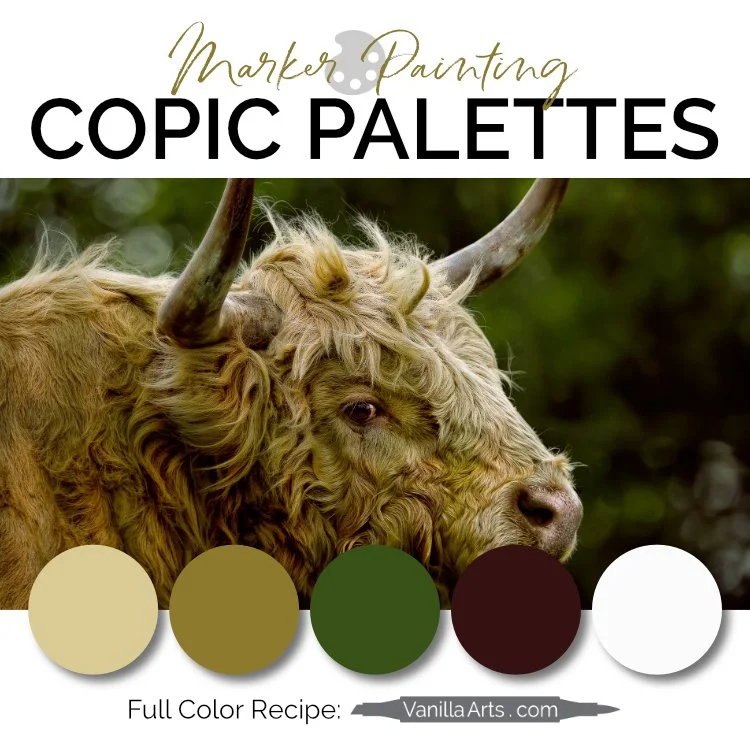 Color Palette: Copic Marker + Colored Pencil Combination (Ivory, Olive ...