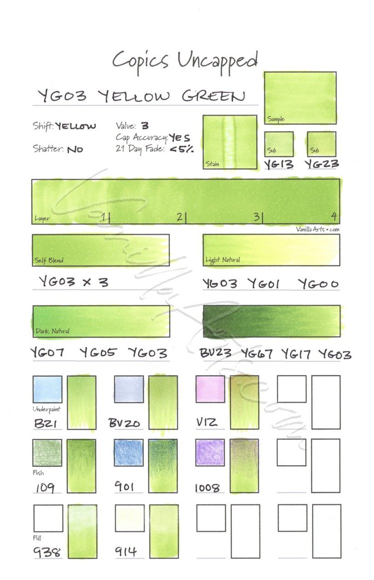 Copic YG03 Yellow Green - The Best Green Marker for Beginners (+ video ...