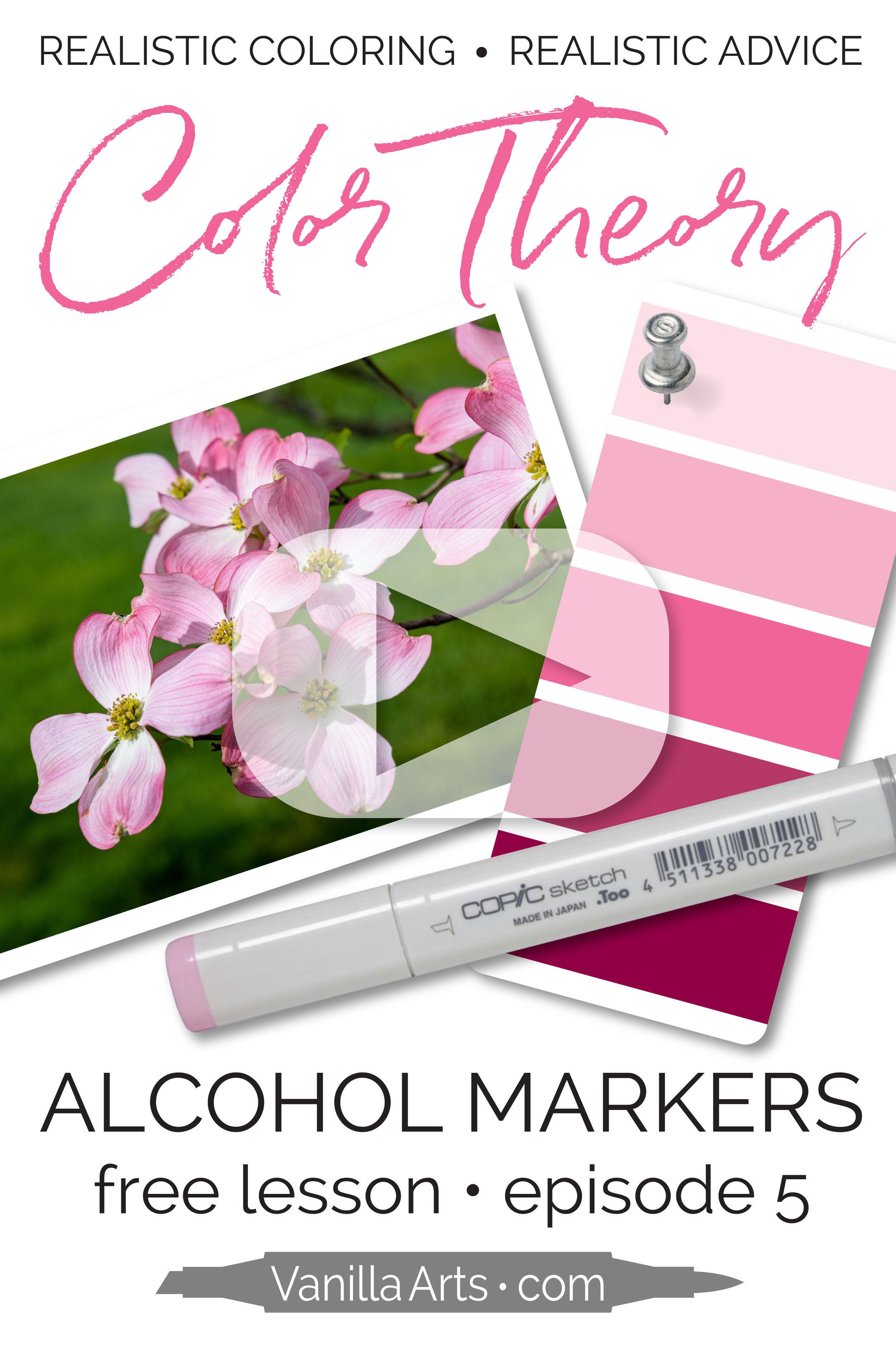 Color Theory for Markers & Pencils: Dimensional Pink Petals (Live ...
