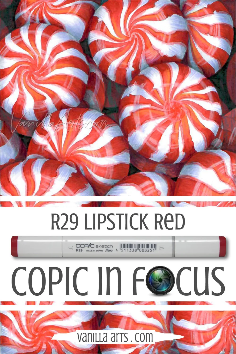 Copic Marker R08 “Vermilion” (Coloring Tips for Warm Red) — Vanilla ...