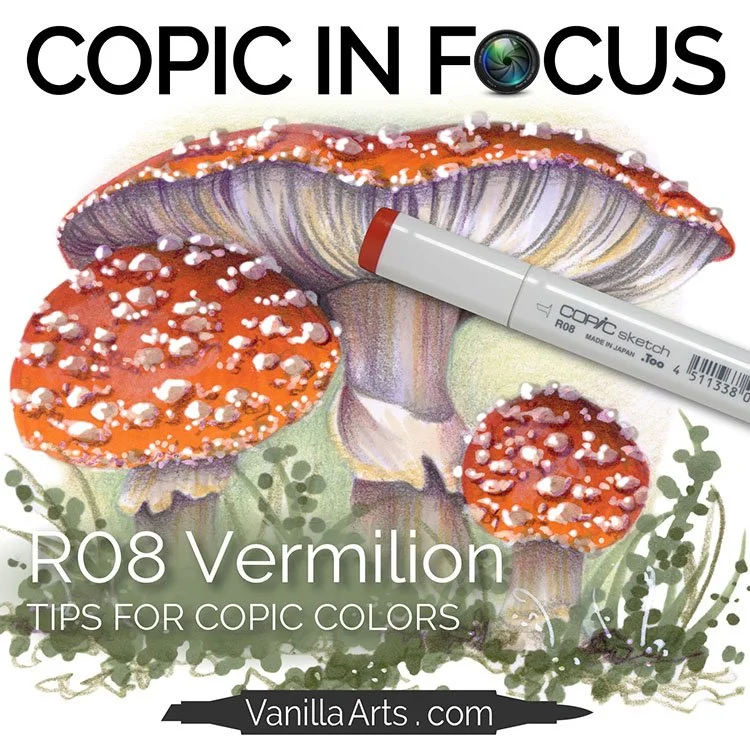 Copic Marker R08 “Vermilion” (Coloring Tips for Warm Red) — Vanilla ...