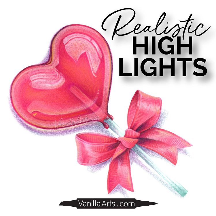 How to Color Realistic Highlights with Marker and Colored Pencil (Draw ...