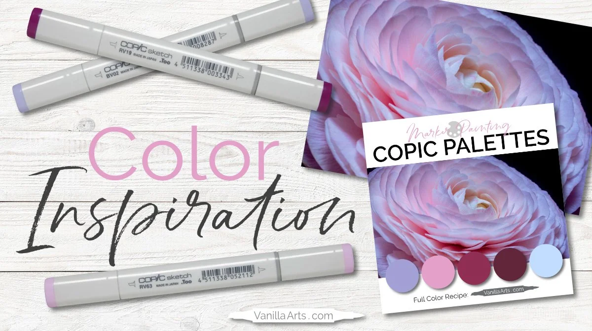 Color Palette: Copic Marker + Colored Pencil Combination (Violet, Pink ...