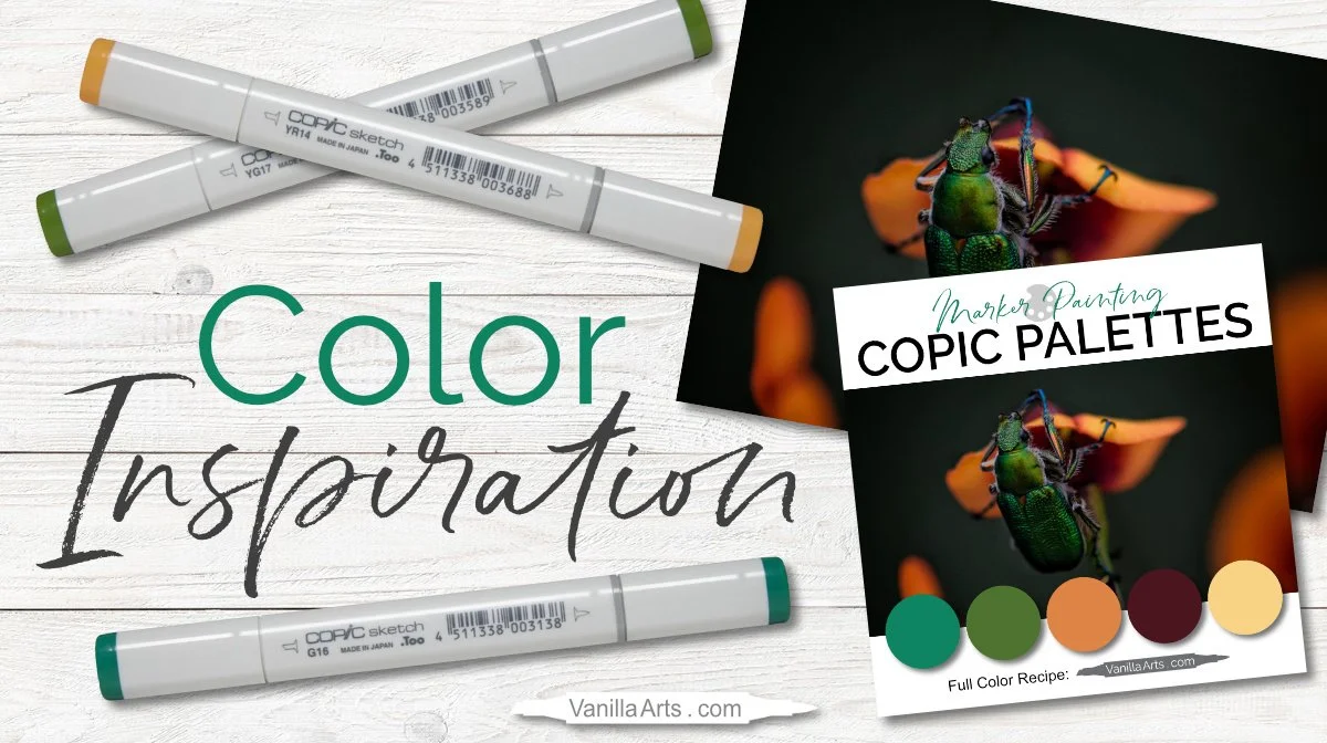 Color Palette: Copic Marker + Colored Pencil Combination (Green and ...