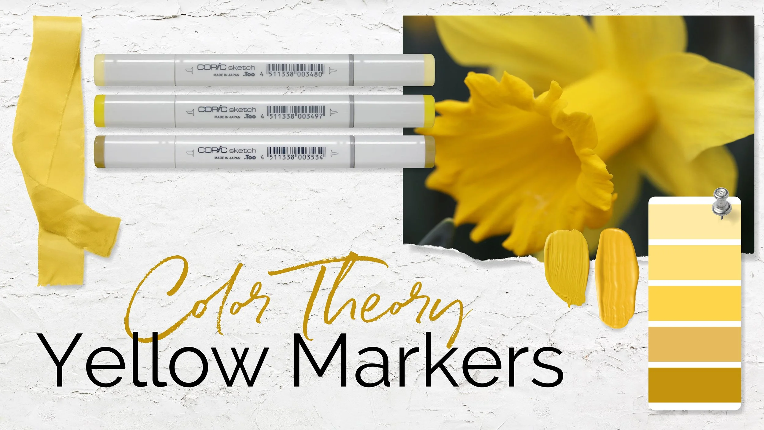 Color Theory for Markers & Pencils: Shade a Yellow Daffodil (Live Copic ...