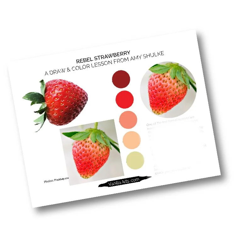 Draw & Color: How to Color a Realistic Strawberry with Copic Marker ...