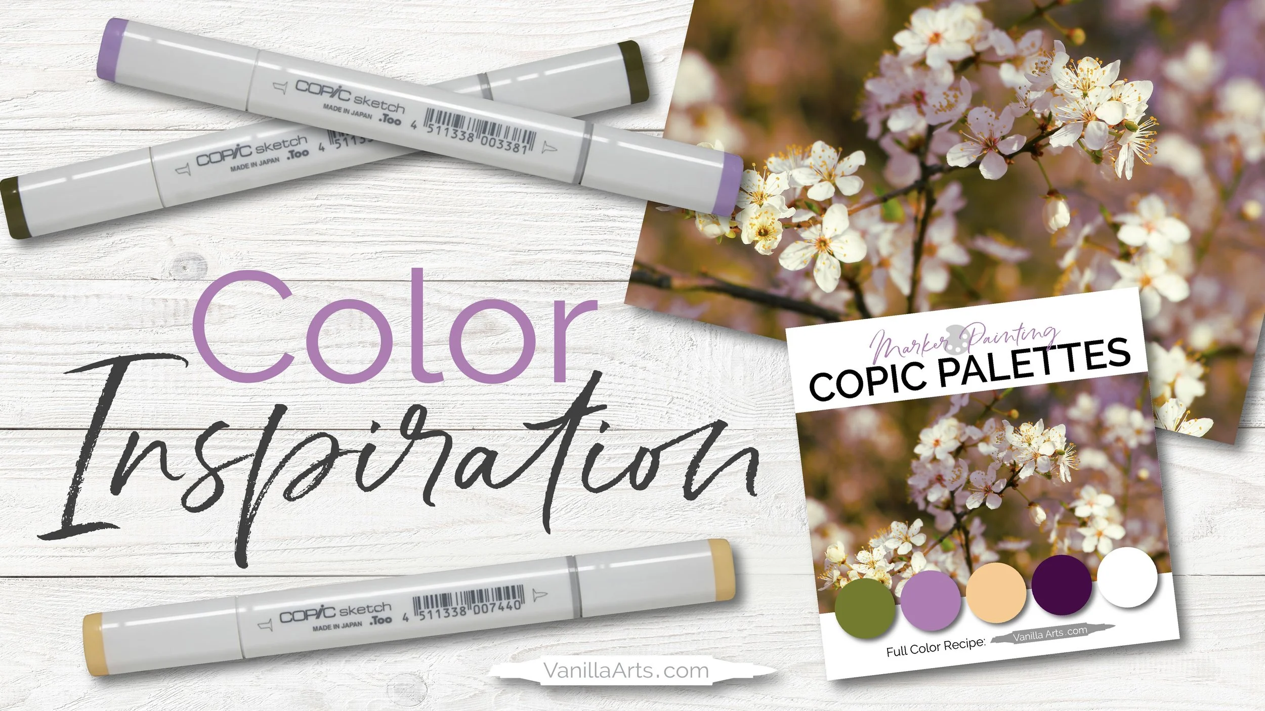 Color Palette: Copic Marker + Colored Pencil Combination (Green, Purple ...