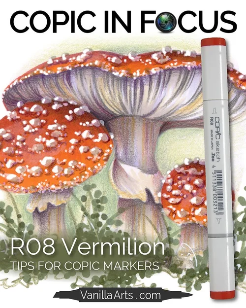 Copic Marker R08 “Vermilion” (Coloring Tips for Warm Red) — Vanilla ...