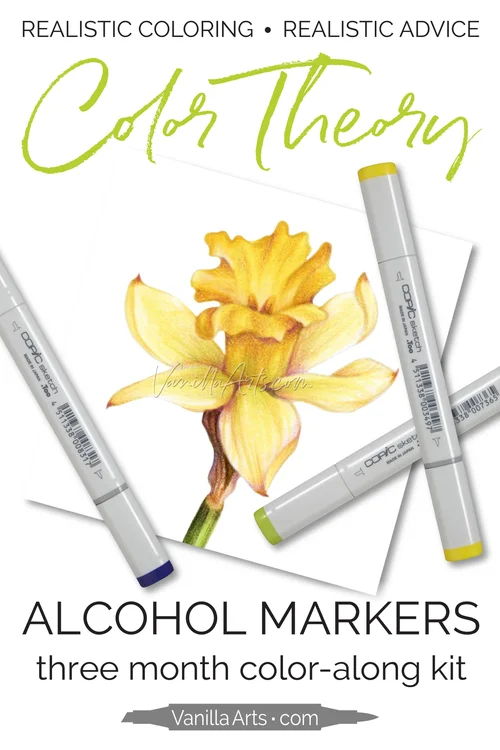 Color Theory for Markers & Pencils: Shade a Yellow Daffodil (Coloring ...