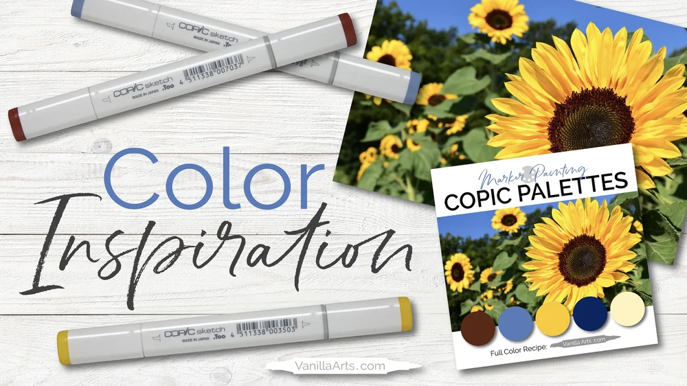 Color Palette: Copic Marker + Colored Pencil Combination (Brown, Blue ...
