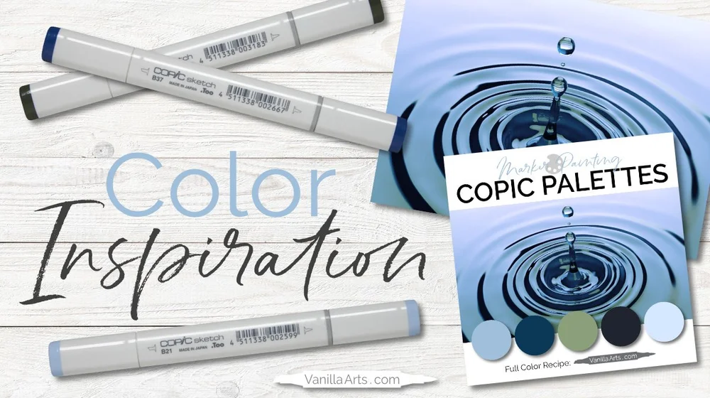 Color Palette: Copic Marker + Colored Pencil Combination (Blue, Green ...