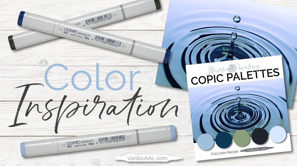 Color Palette: Copic Marker + Colored Pencil Combination (Blue, Green ...