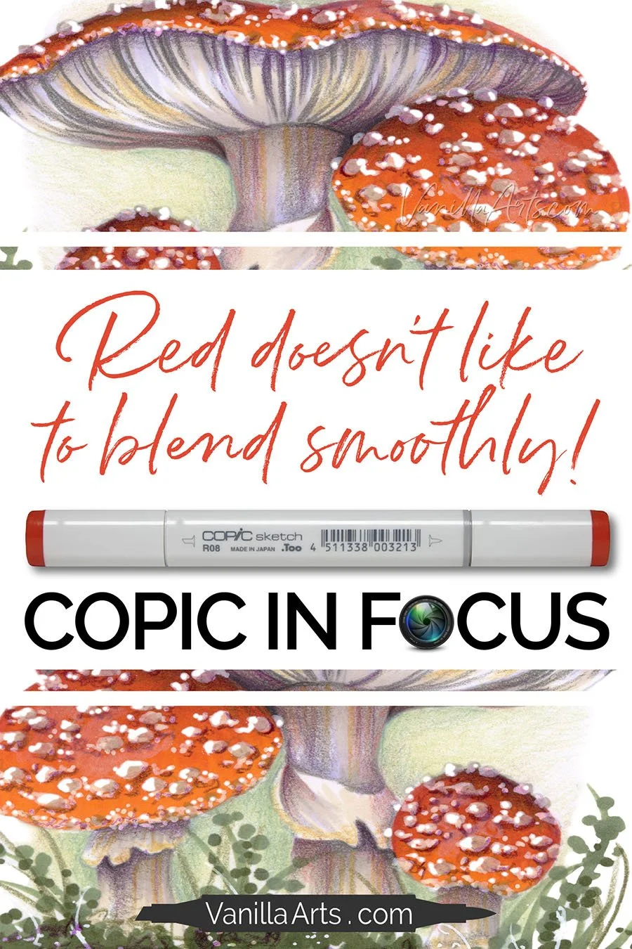Copic Marker R08 “Vermilion” (Coloring Tips for Warm Red) — Vanilla ...