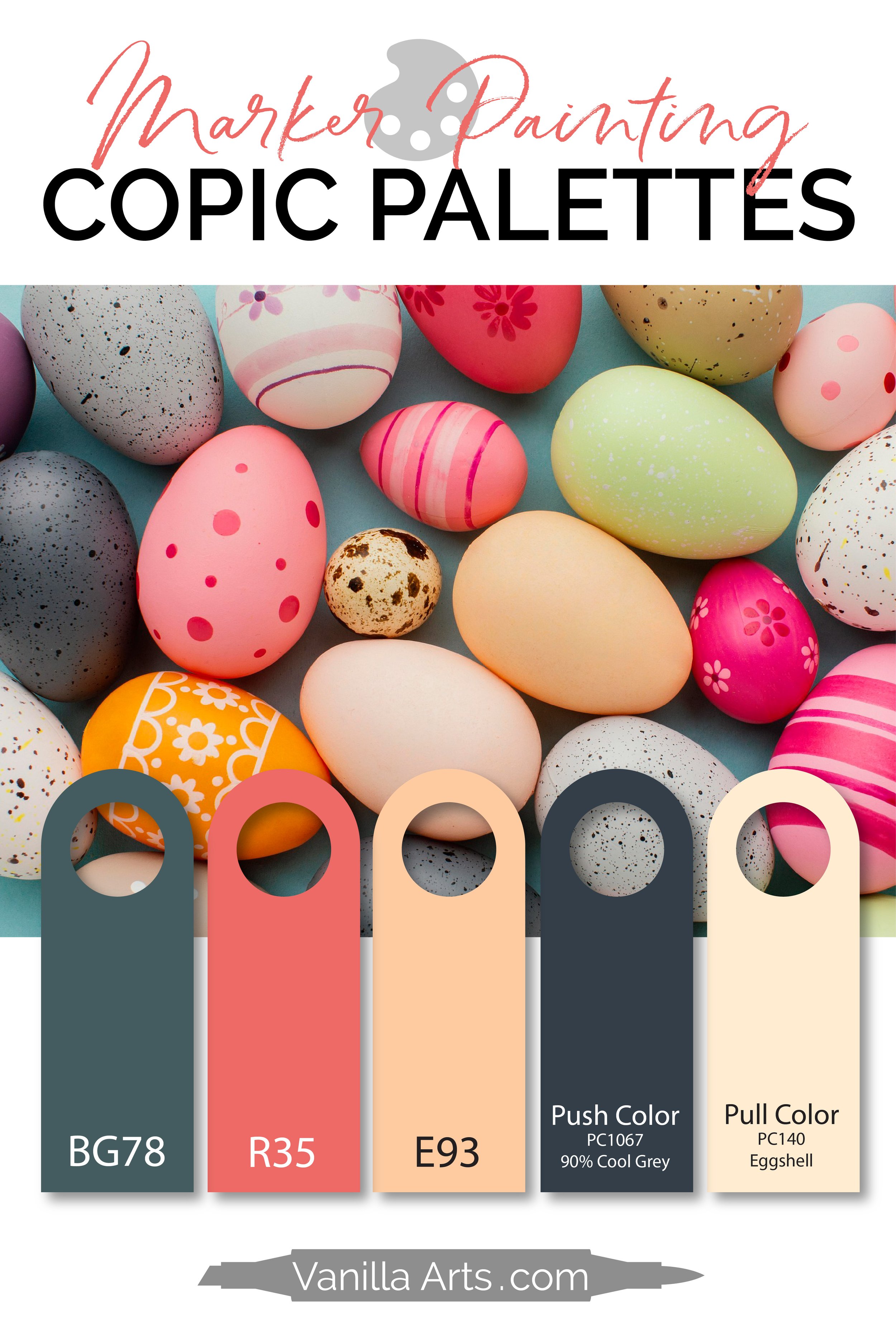 Color Palette: Copic Marker + Colored Pencil Combination (Gray, Red ...